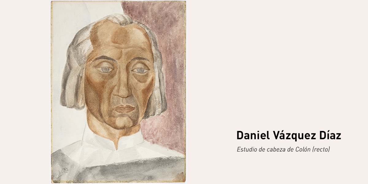 "Estudio de cabeza de Colón (recto)" by Daniel Vázquez Díaz