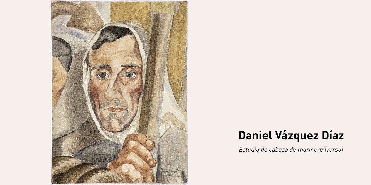 "Estudio de cabeza de marinero (verso)" de Daniel Vázquez Díaz