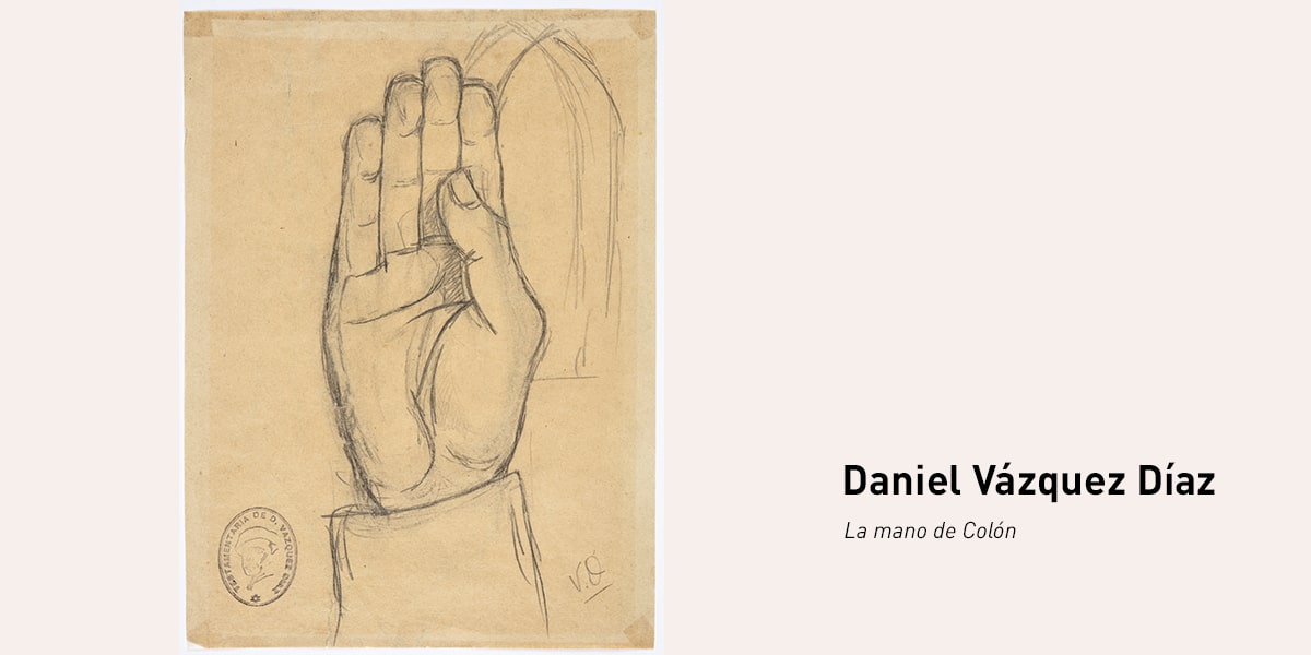 Dibujo "La mano de Colón" de Daniel Vázquez Díaz