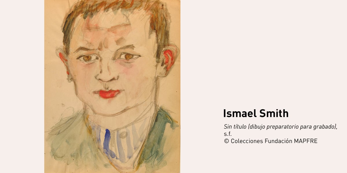 Dibujo preparatorio para grabado "Sin título" de Ismael Smith